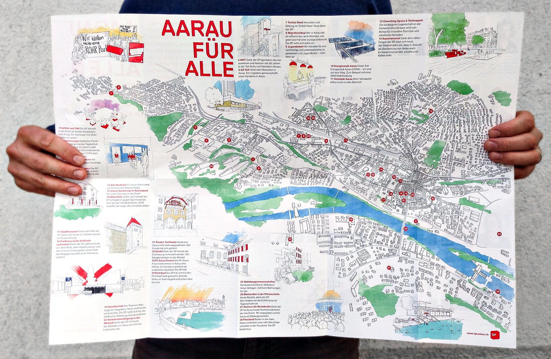 Stadtkarte «Aarau für Alle» | ikonaut GmbH | Wissenschaftliche Illustration