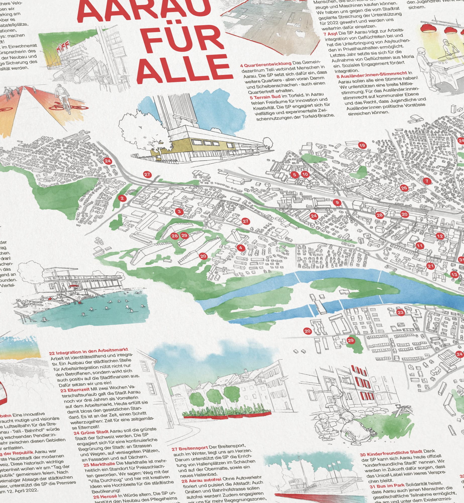 Stadtkarte «Aarau für Alle» | ikonaut GmbH | Wissenschaftliche Illustration